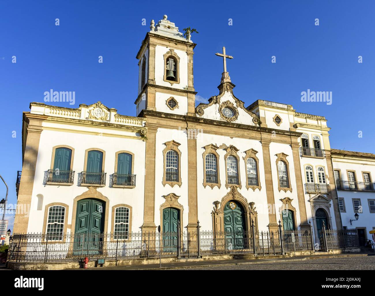 Rococo-style facade of a church created in the 18th century in the ...