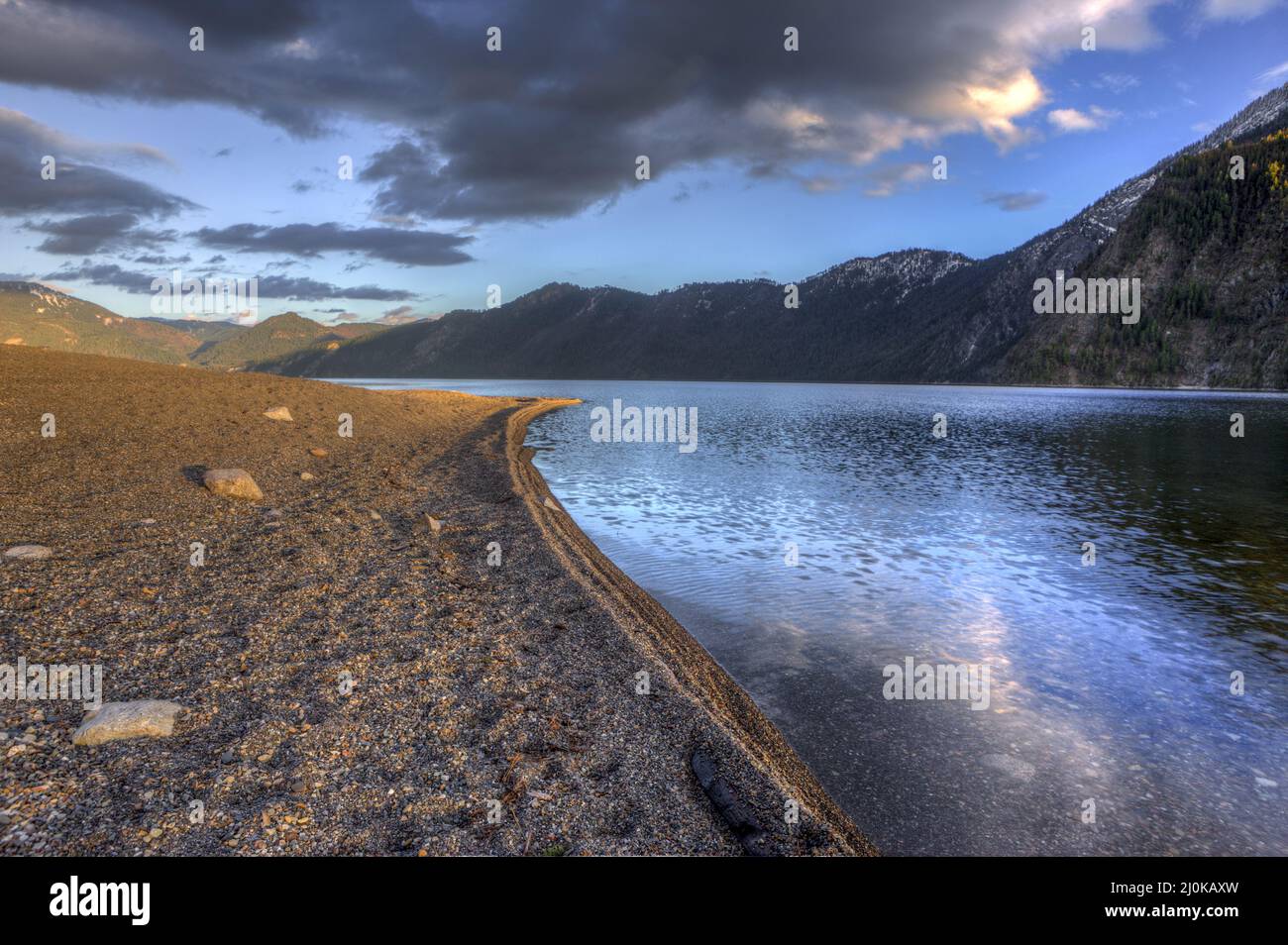 On the shore of Pend Oreille Lake Stock Photo - Alamy