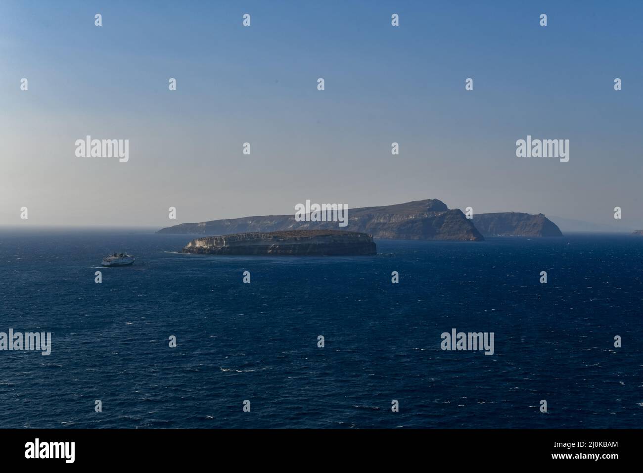 The caldera islands of Nea Kameni, Palaia Kameni, Therasia and ...