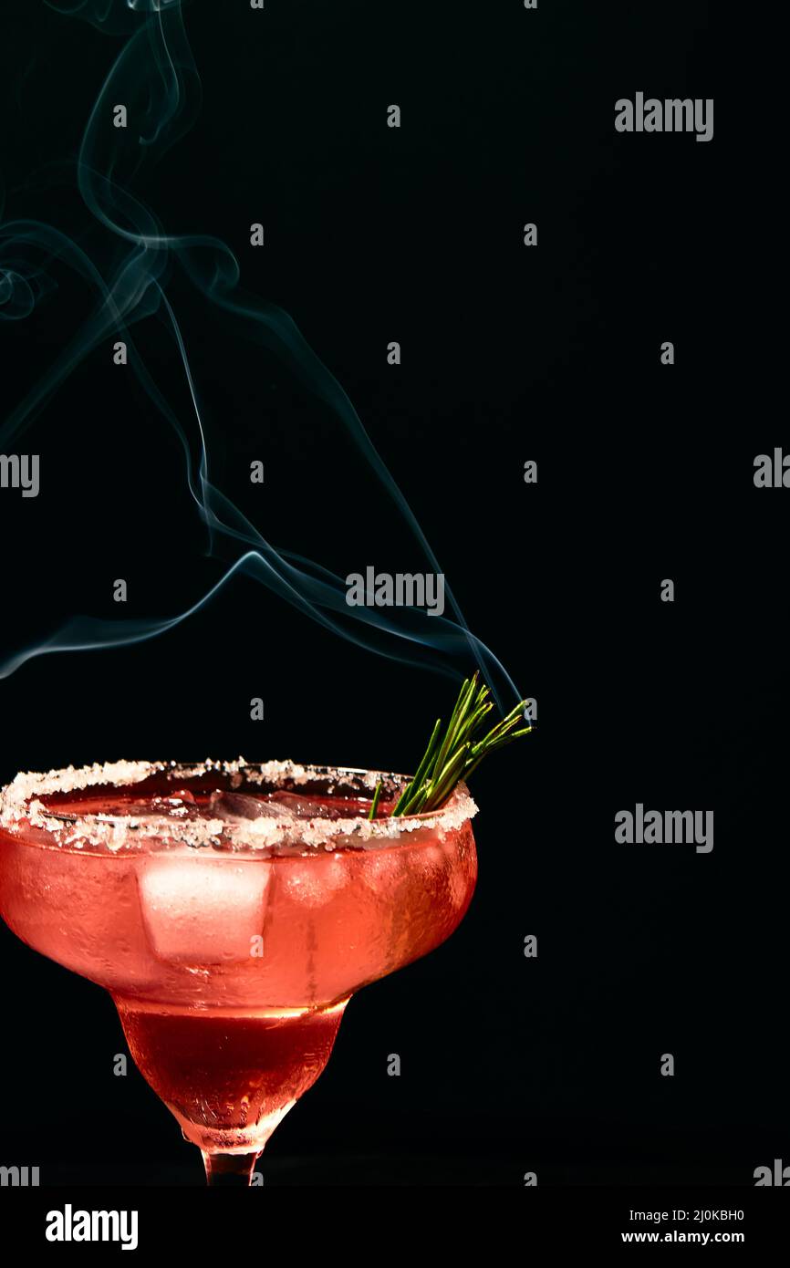 Alcoholic or non-alcoholic margarita type cocktail with ice and ...