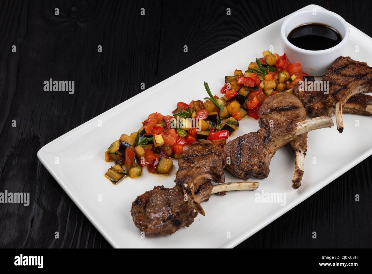 Roasted lamb ribs Stock Photo - Alamy