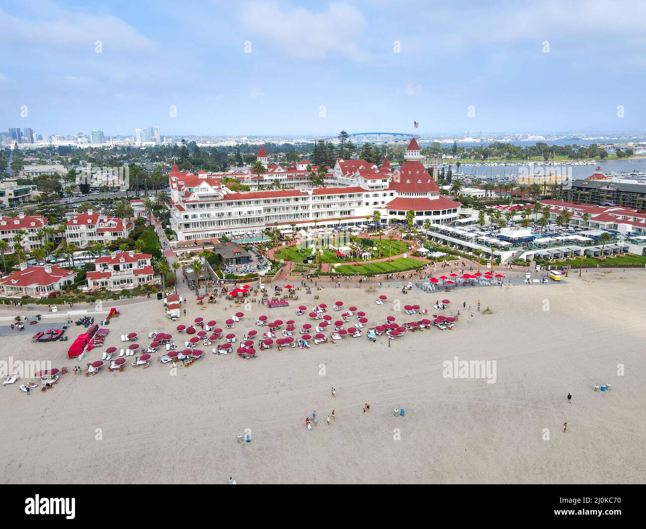Aerial view of Hotel Del Coronado, San Diego, California, USA Stock ...