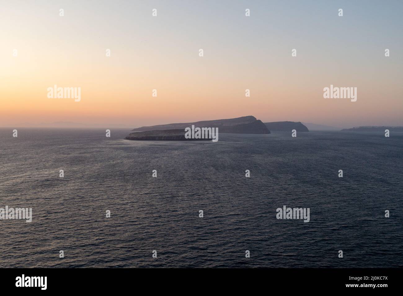 The caldera islands of Nea Kameni, Palaia Kameni, Therasia and ...