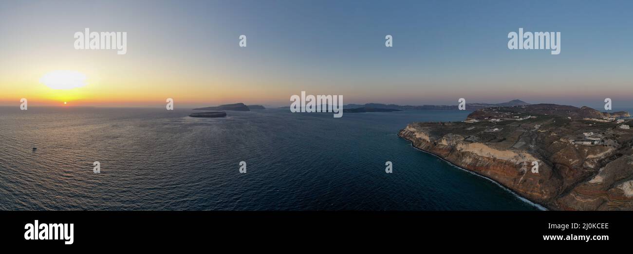 The caldera islands of Nea Kameni, Palaia Kameni, Therasia and ...