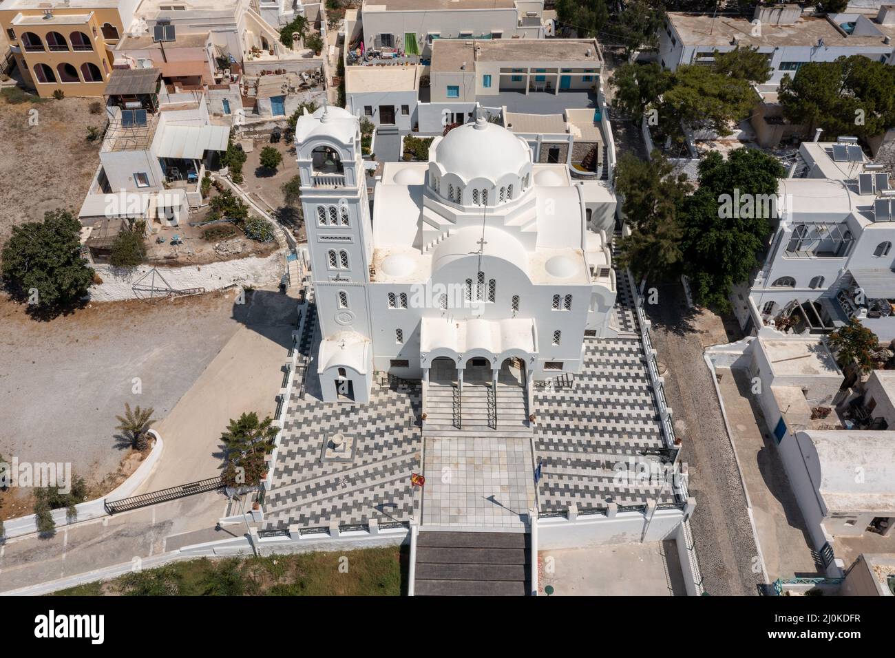The Holy Church of Panagia Mesani in Emporio, Santorini, Greece Stock ...