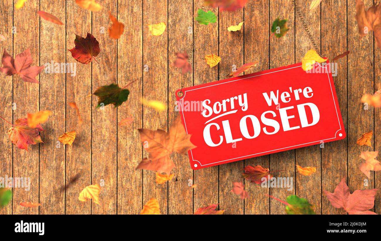 Sign Sorry Were Closed Stock Photo - Alamy