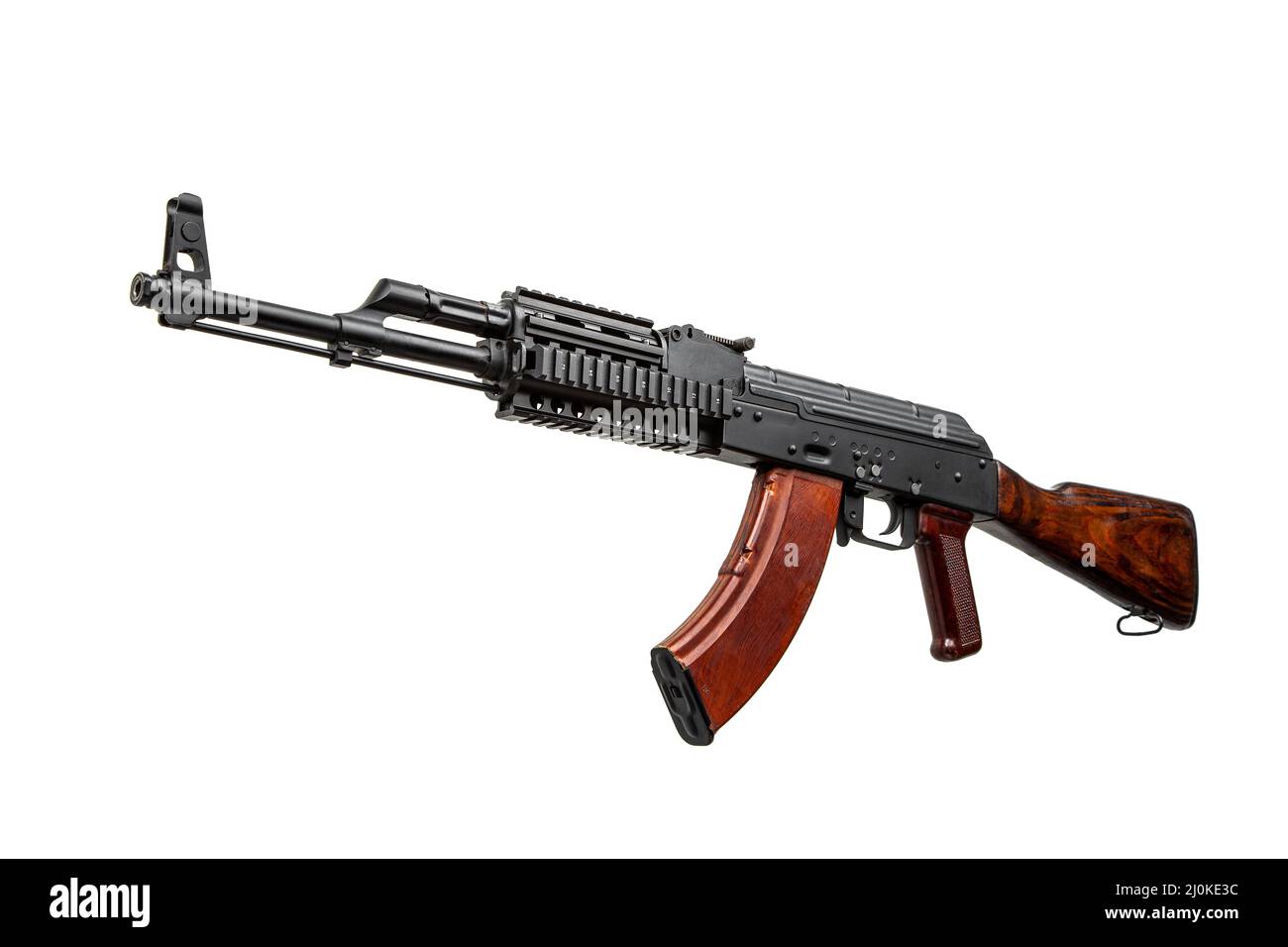 Soviet carbine in modern body kit isolate on a white background. Tuned ...
