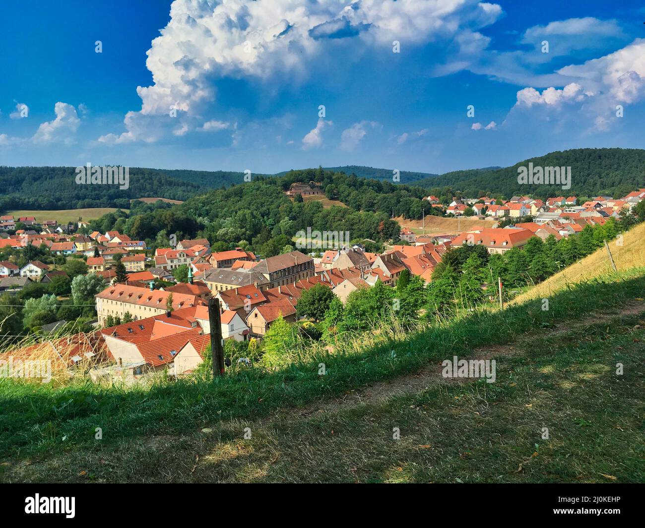 Natural view of the old village in the countryside of France Stock ...