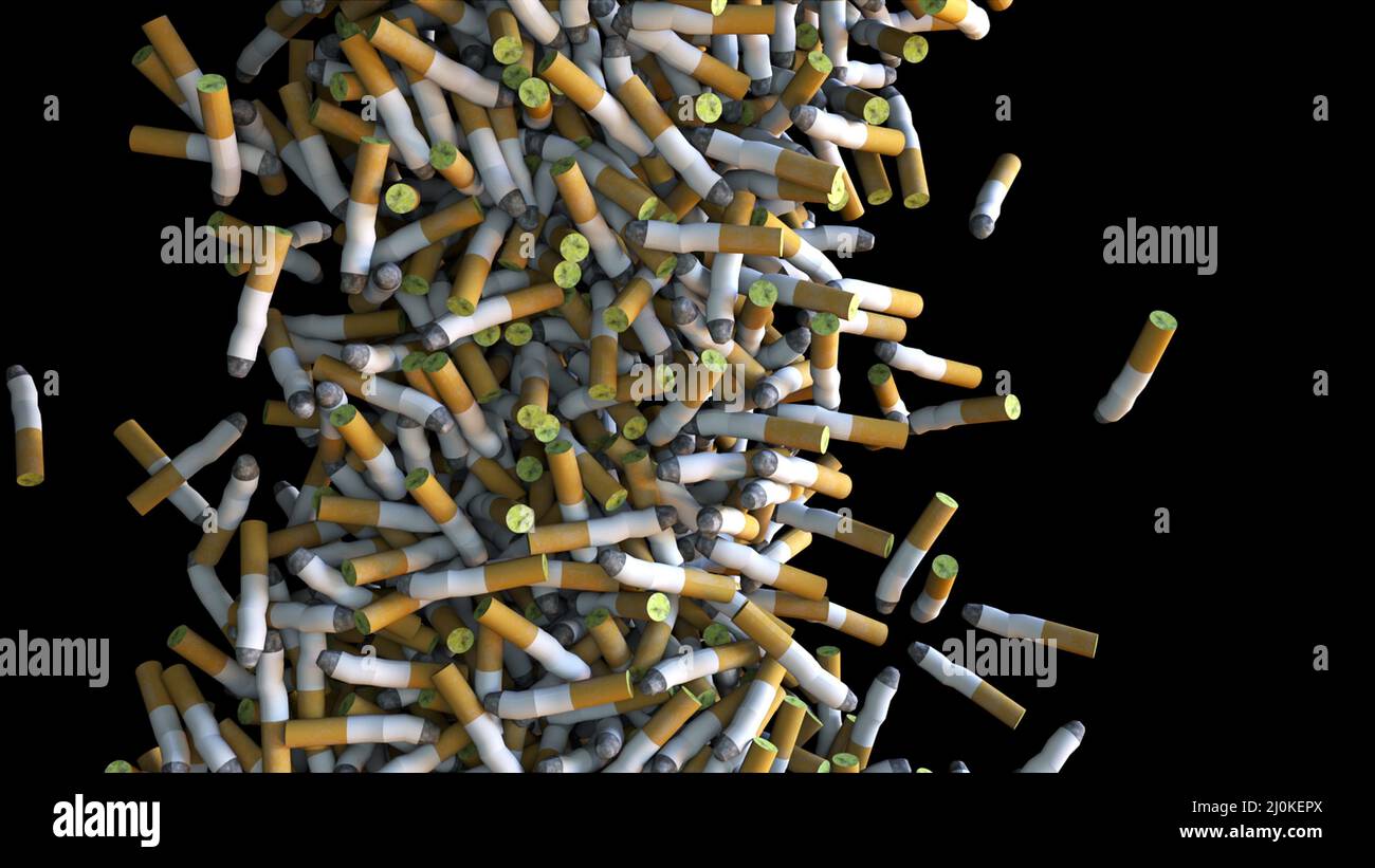 Falling cigarettes and butts Stock Photo - Alamy