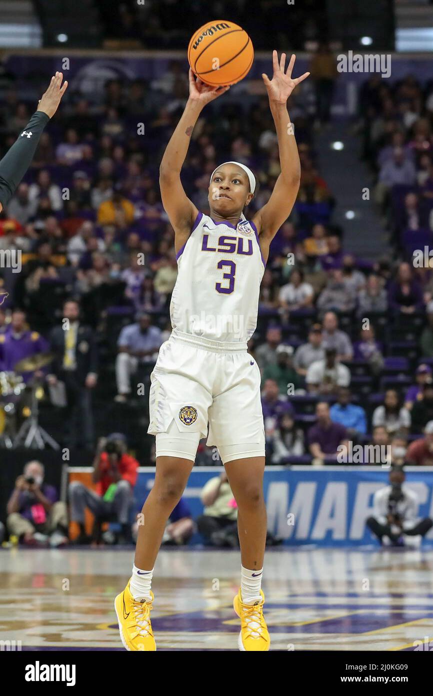 March 19, 2022: LSU's Khayla Pointer (3) puts up a shot during NCAA ...