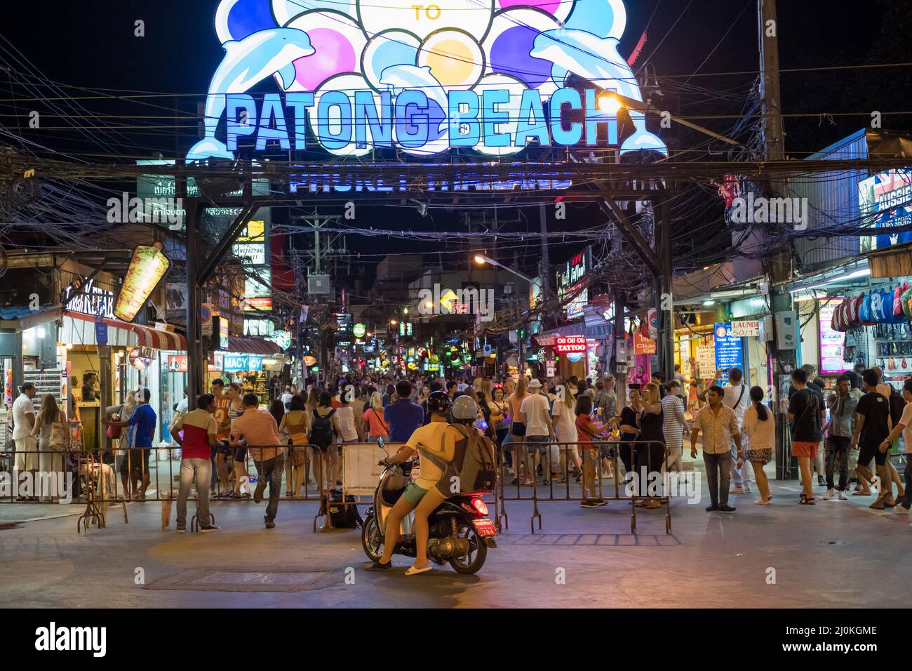 Bangla Road walking street by night in Patong. It is famous for its ...