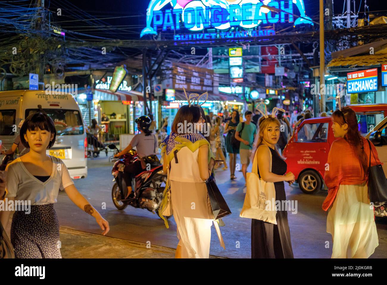 Bangla Road walking street by night in Patong. It is famous for its ...