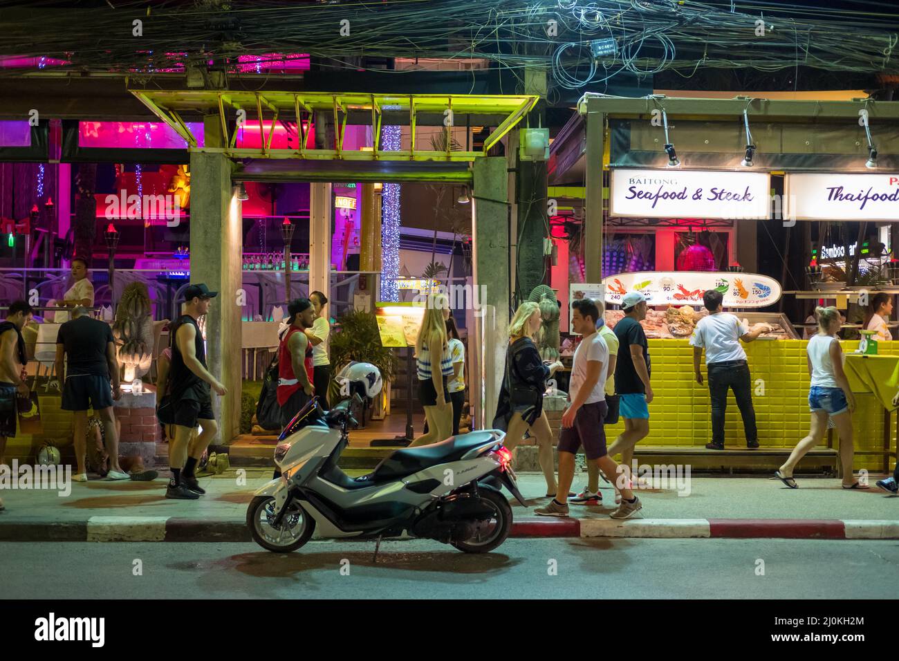 Bangla Road walking street by night in Patong. It is famous for its ...