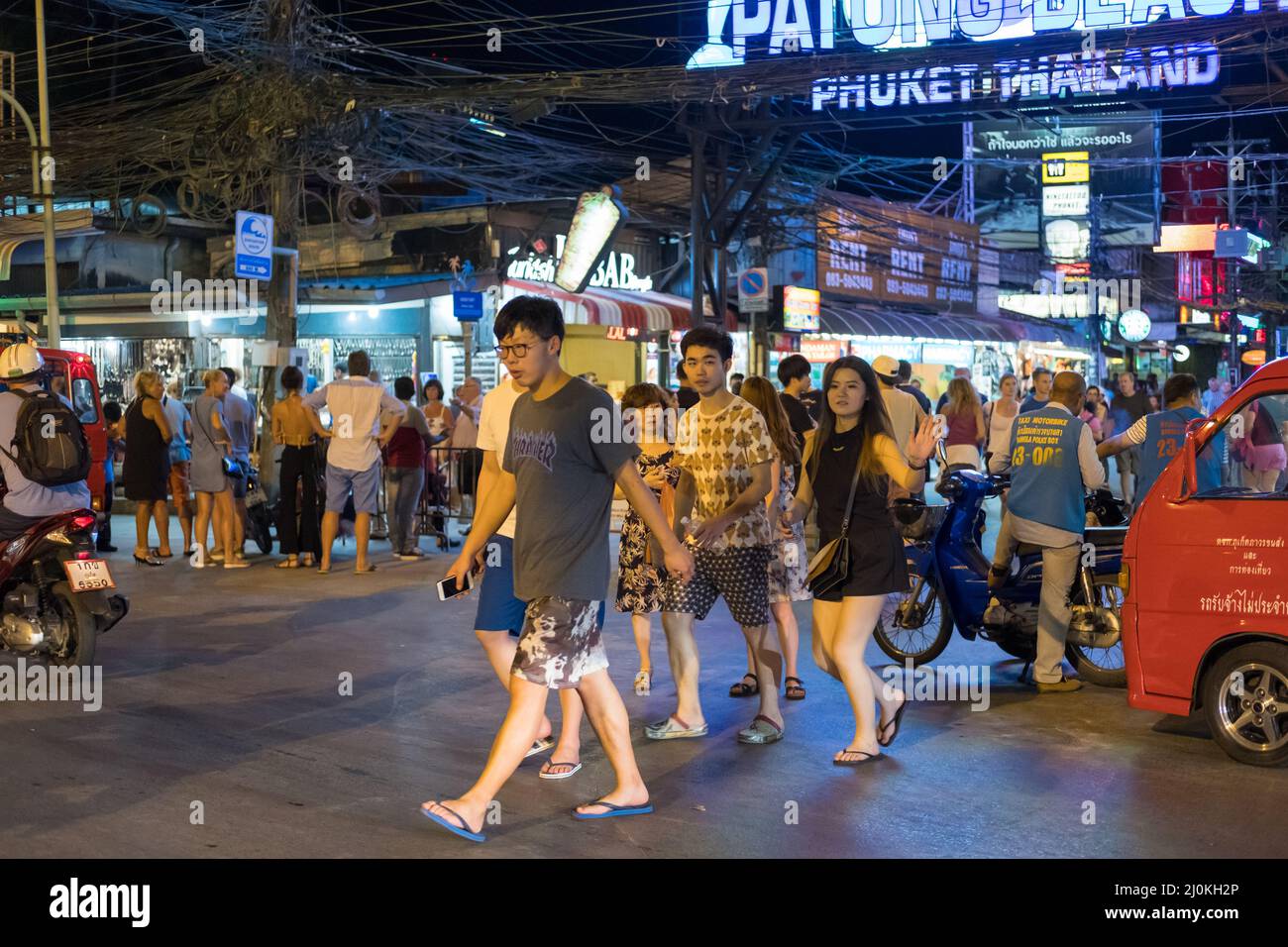 Bangla Road walking street by night in Patong. It is famous for its ...