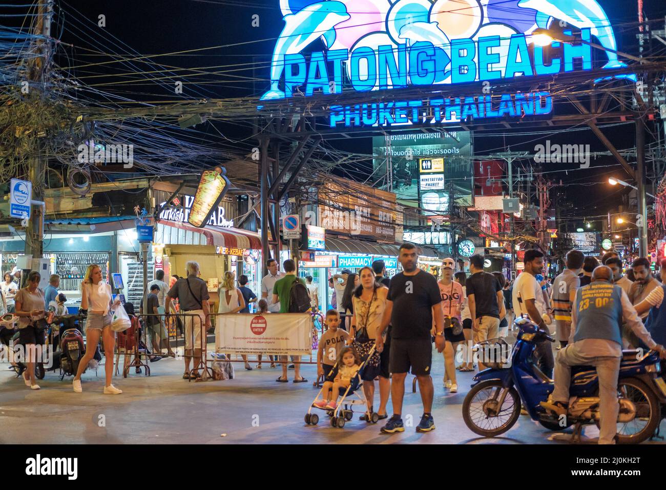 Bangla Road walking street by night in Patong. It is famous for its ...