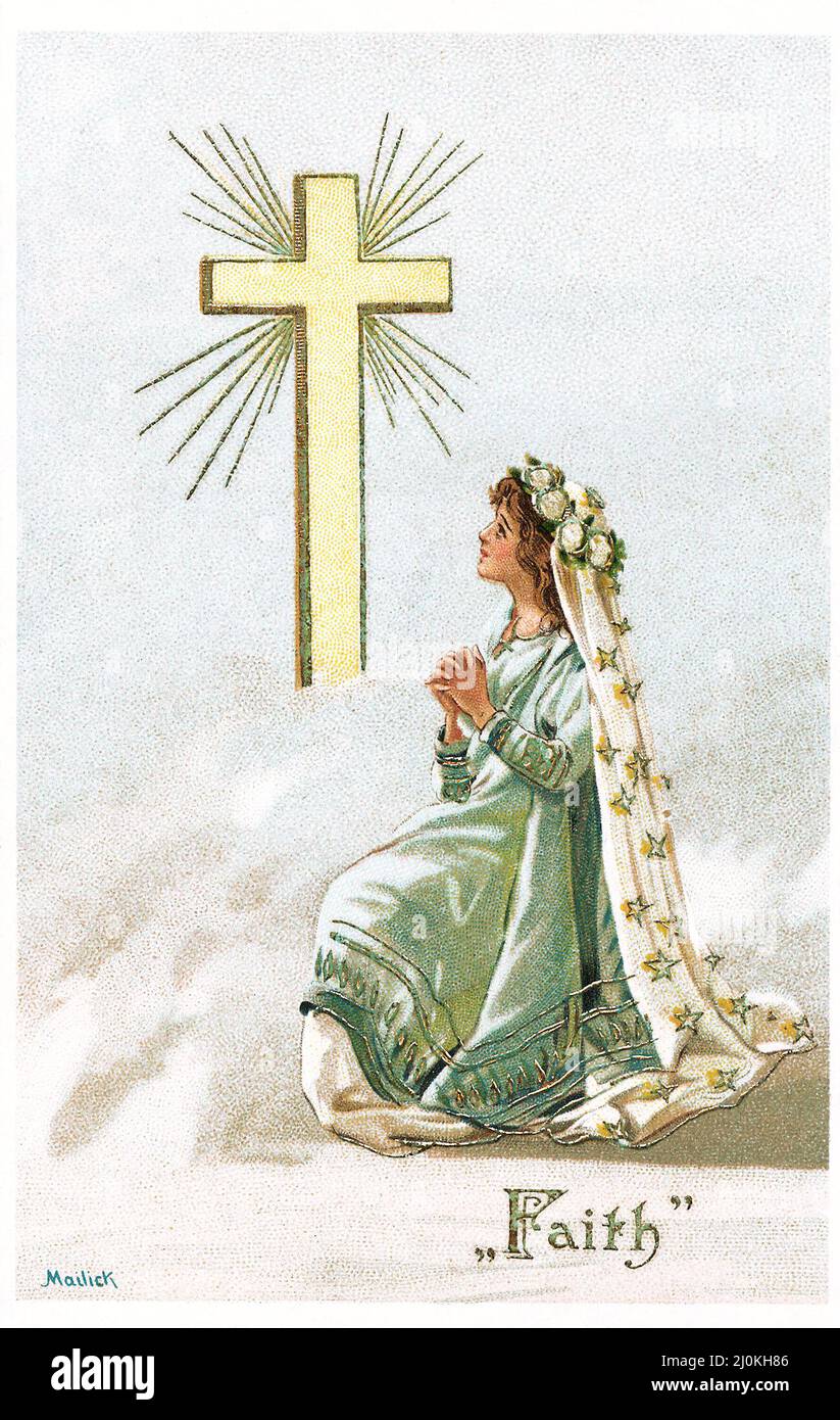 Edwardian era vintage Faith postcard by Alfred Mailick Stock Photo - Alamy