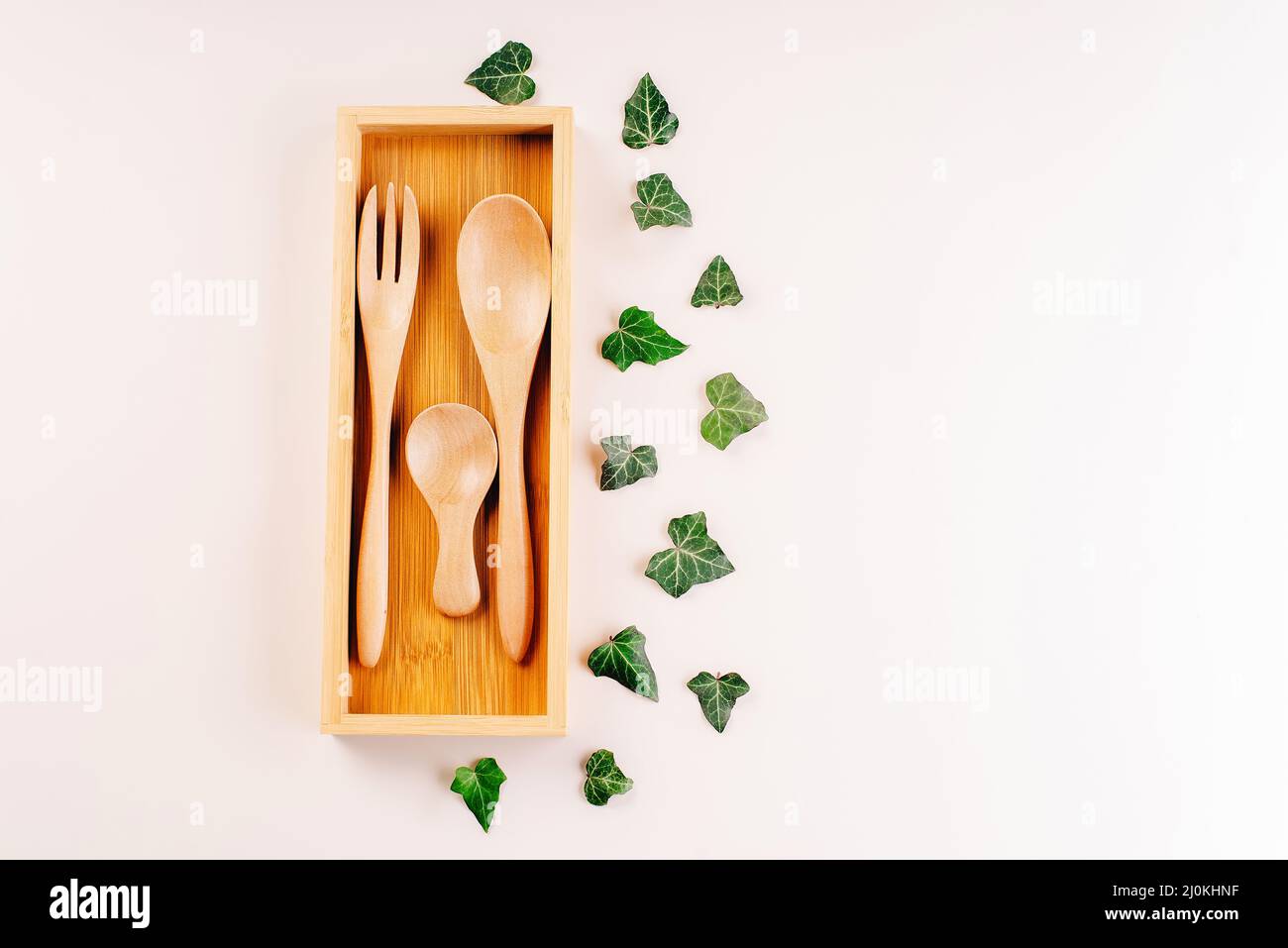 Set of eco friendly bamboo eating ,wooden cutlery.Zero waste traveling ...