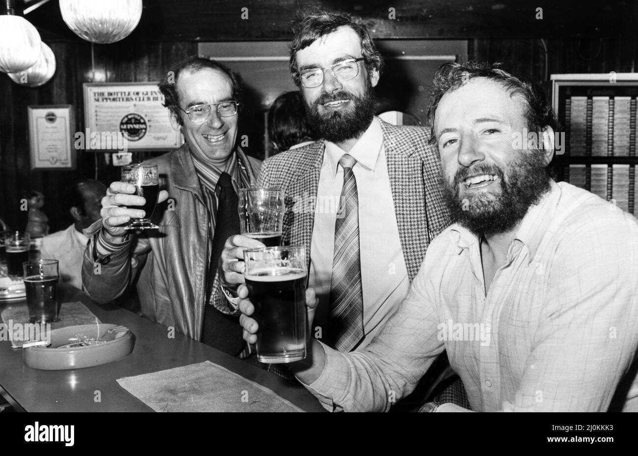 Relaxing in Cardiff after their trip to are (left to right) Don Hillman ...