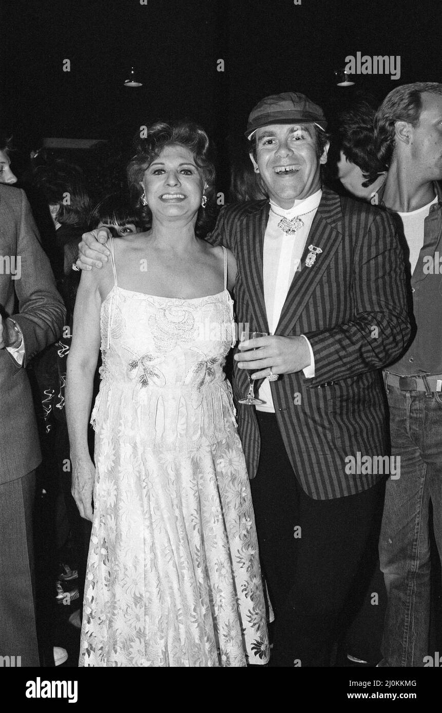 Pat Phoenix and Elton John at the new nightclub Stringfellows in Covent ...