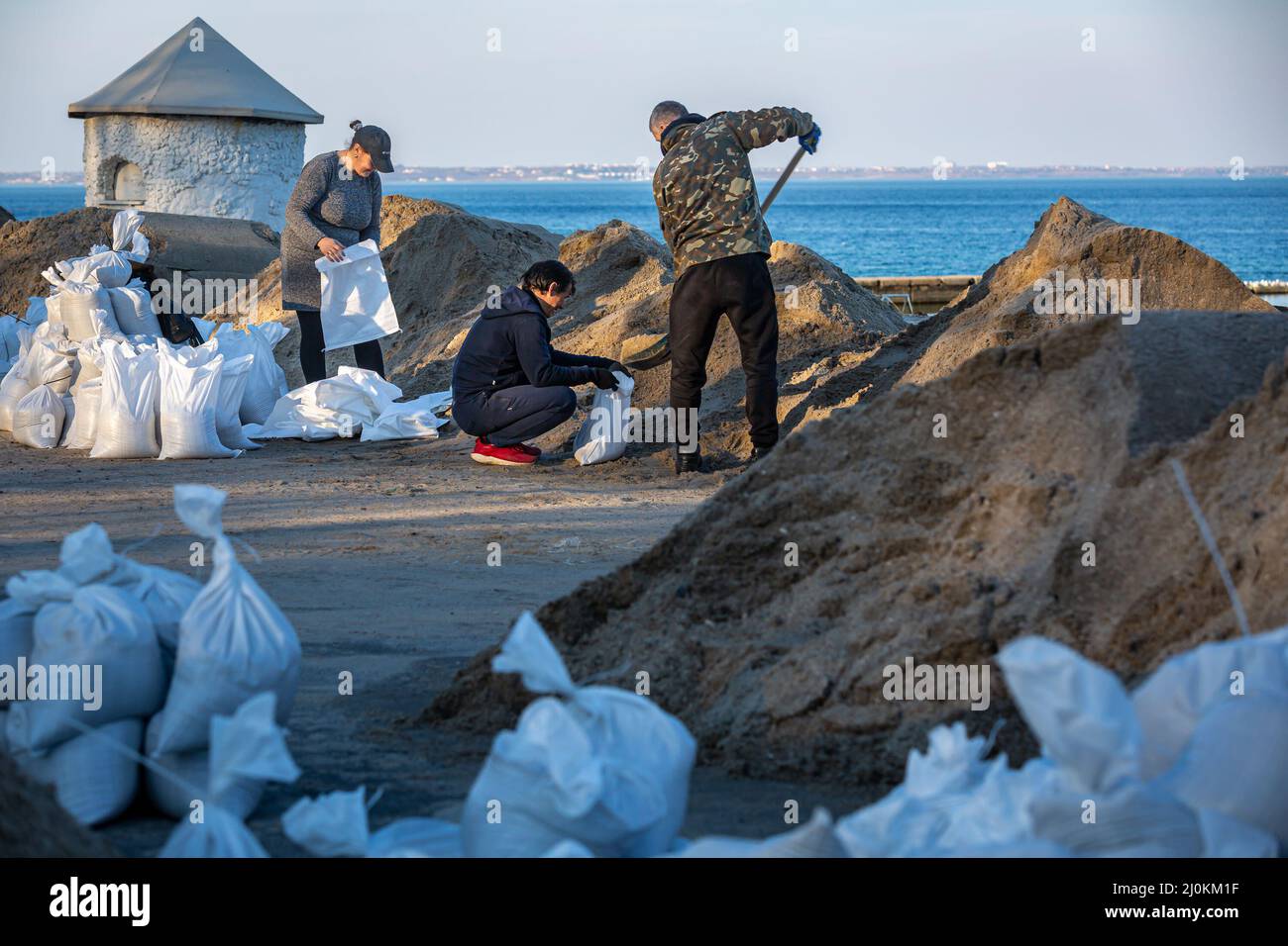 Odessa, Ukraine. 15th Mar, 2022. Preparations continue in the port city ...