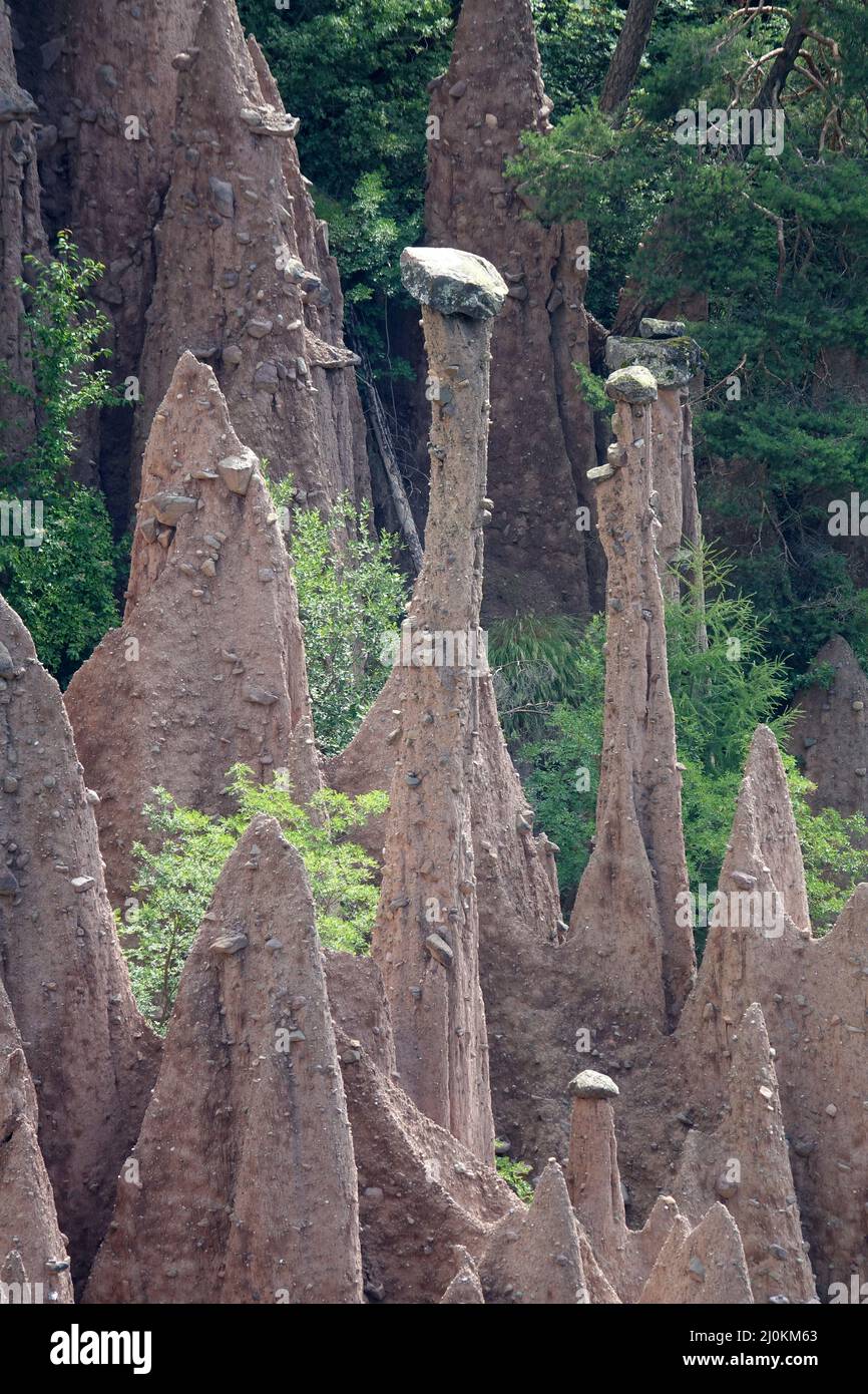 Earth pyramids near Lengmoos Stock Photo - Alamy