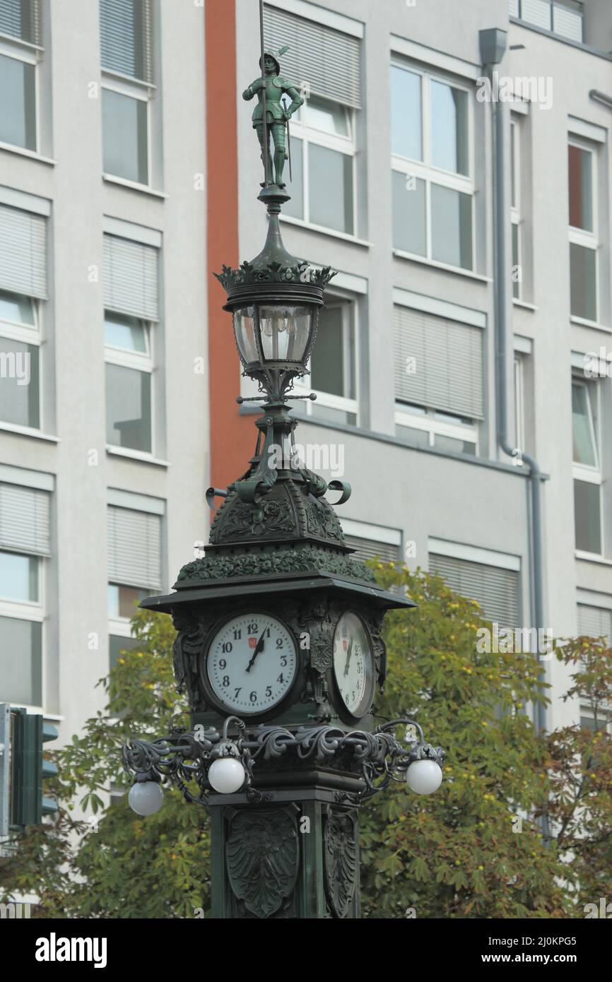 Standard clock - small clock tower at the Friedberger Anlage in ...