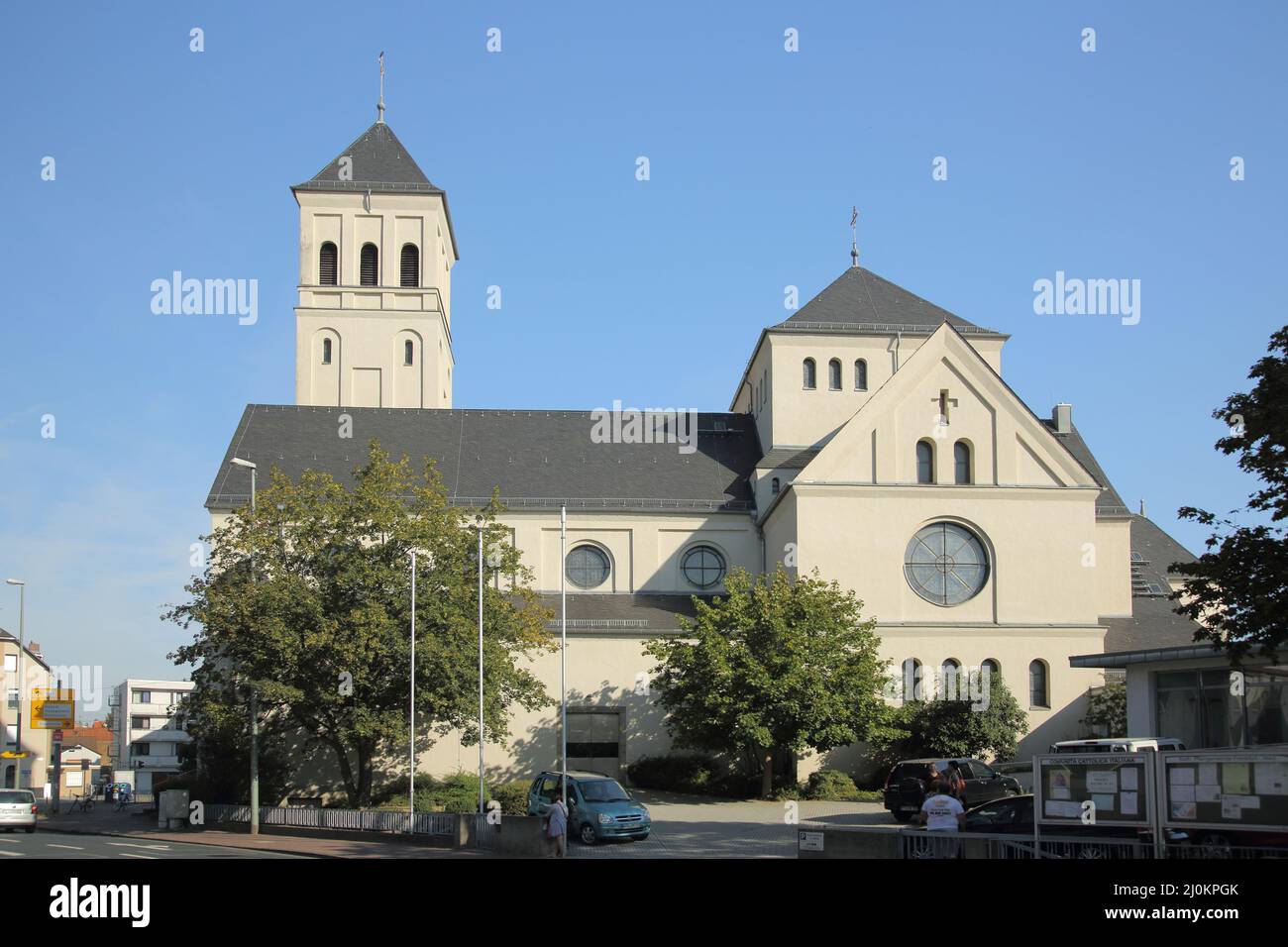 Neo-Romanesque St. Marks Church in Nied, Frankfurt, Hesse, Germany ...