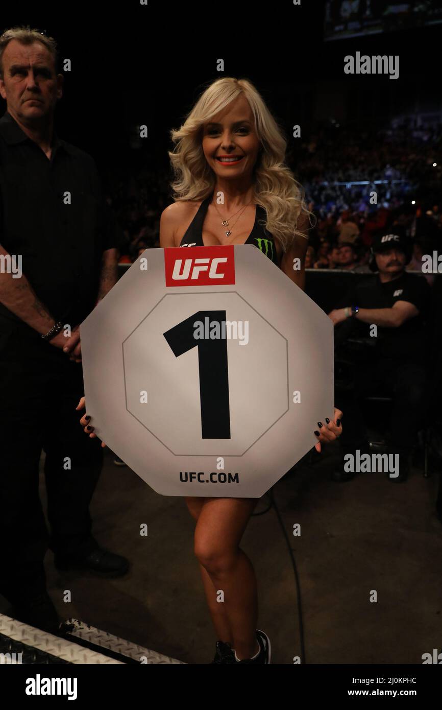 LONDON, UK - MARCH 19: UFC Octagon Girl Jhenny Andrade during the UFC ...