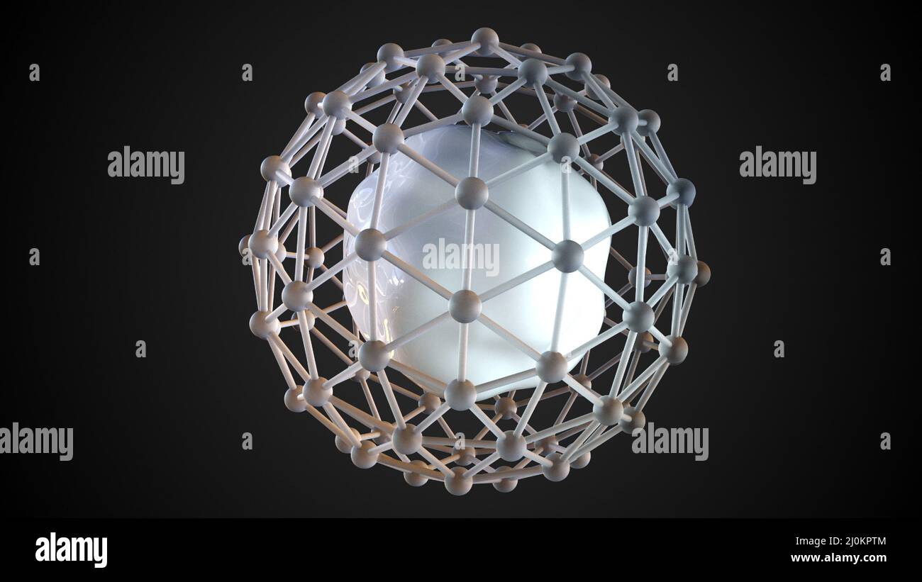 Atom in cell made of electrons Stock Photo - Alamy