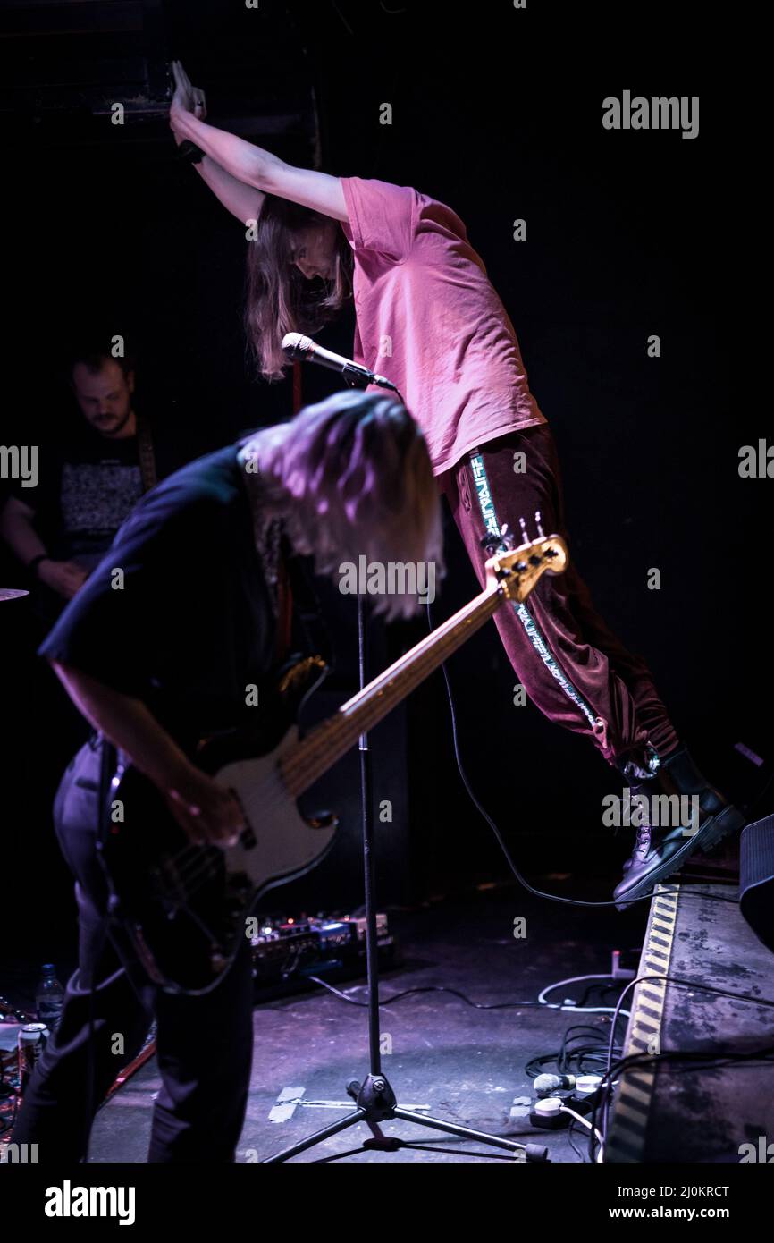 Edinburgh, Scotland. Sat 19 March 2022. Brighton post-punk band DITZ ...