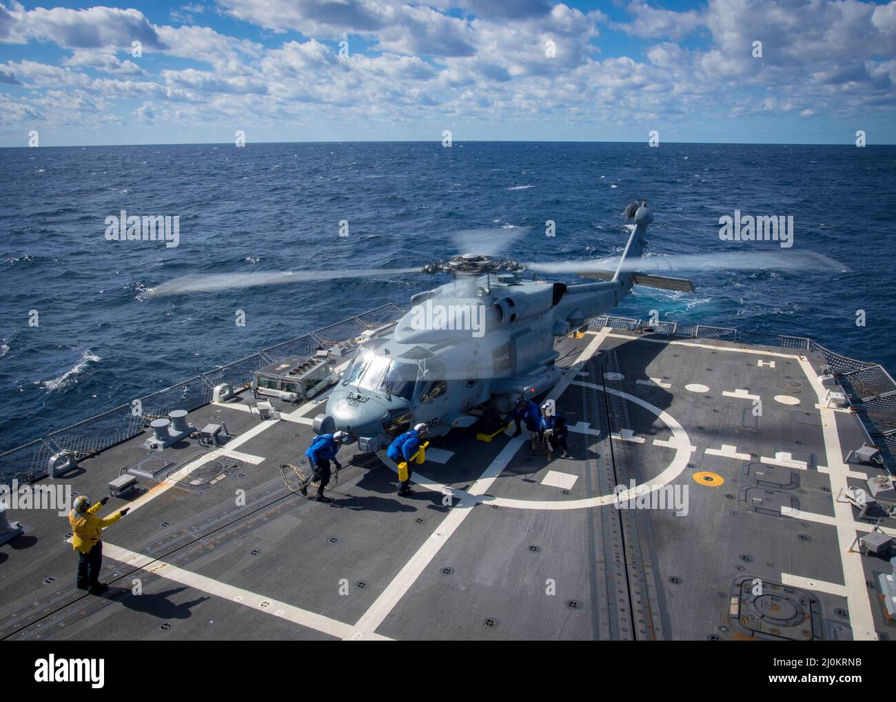 Sailors aboard the guided missile destroyer USS Delbert D. Black (DDG ...