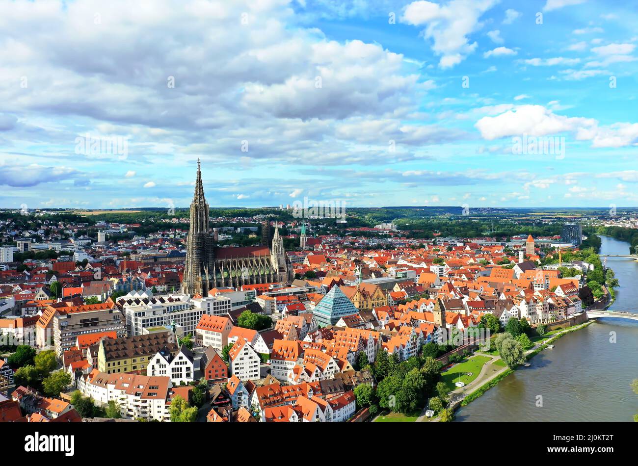 Aerial view of Ulm Cathedral in fine weather Stock Photo - Alamy