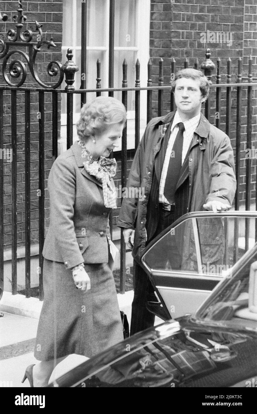 Margaret Thatcher PM pictured outside Downing Street, London, Wednesday ...