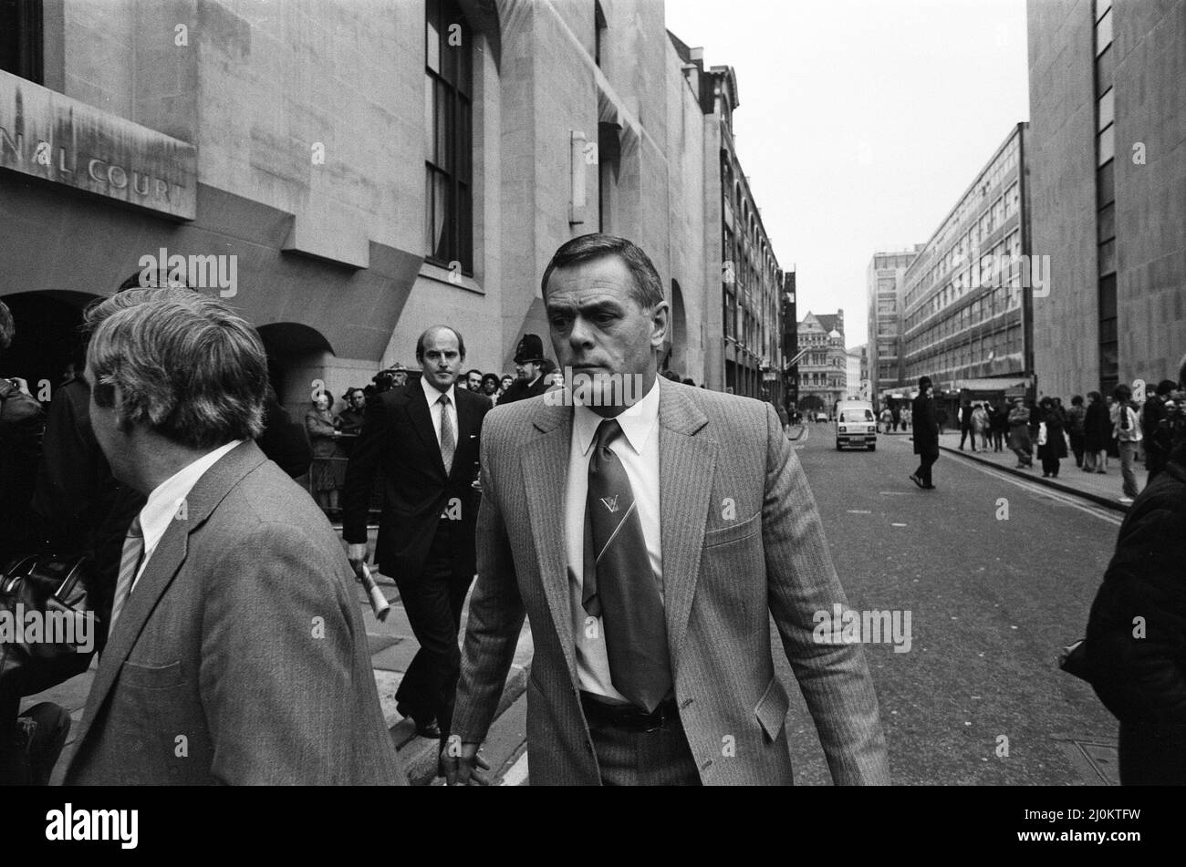 Scenes outside the Old Bailey during the trial of Peter Sutcliffe, the ...