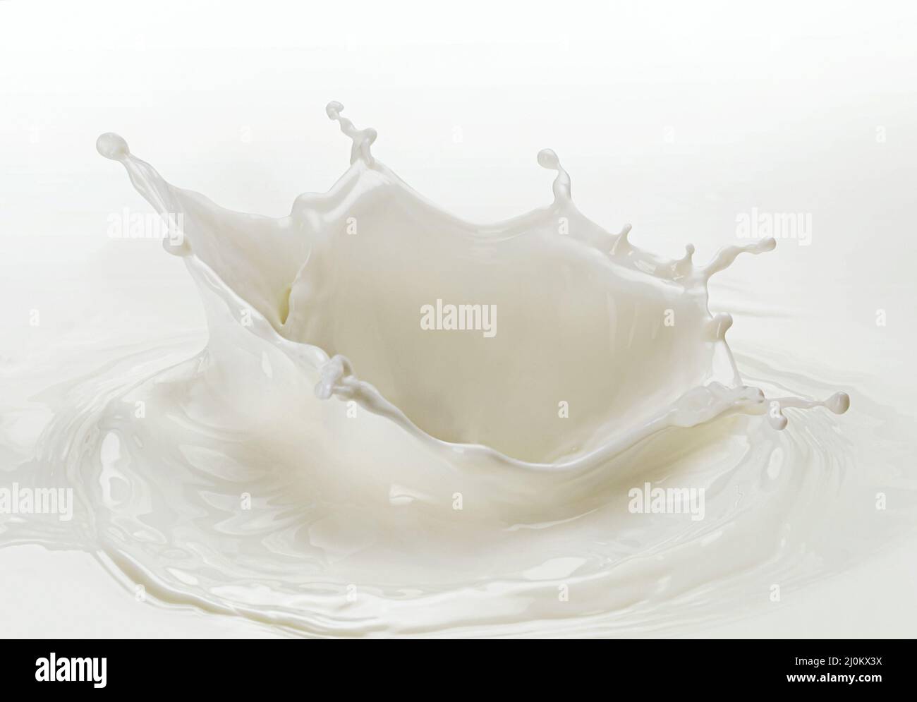 Milk drop with splashes on white background Stock Photo - Alamy