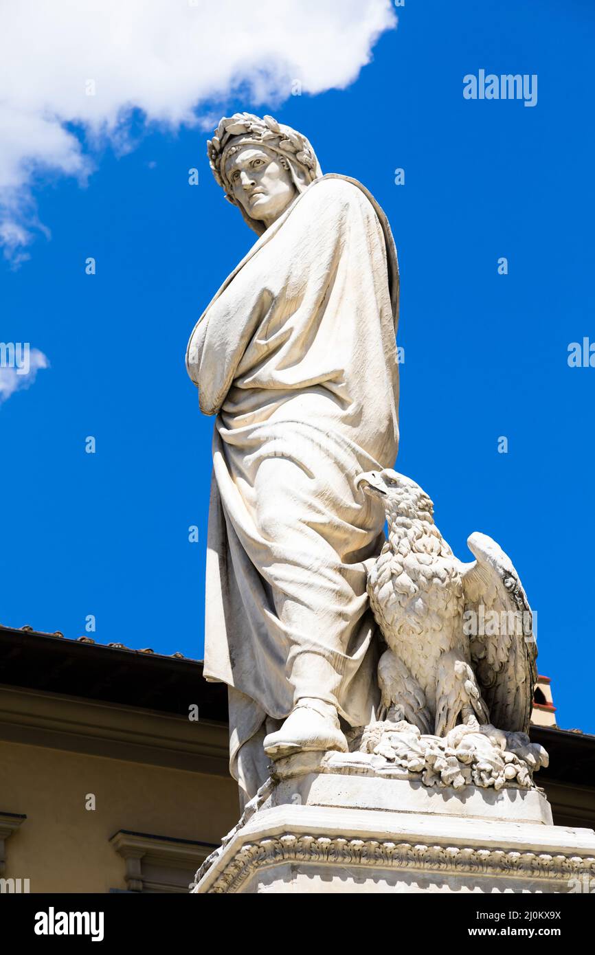 Dante Alighieri statue in Florence, Tuscany region, Italy, with amazing ...