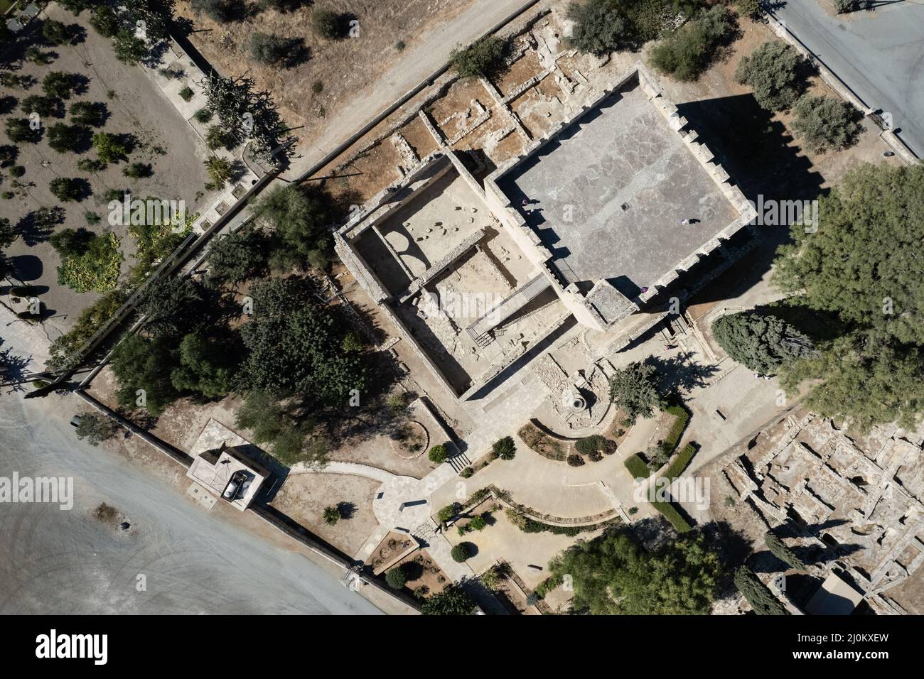 Aerial drone view of Kolossi castle fort landmark in Limassol. Cyprus ...