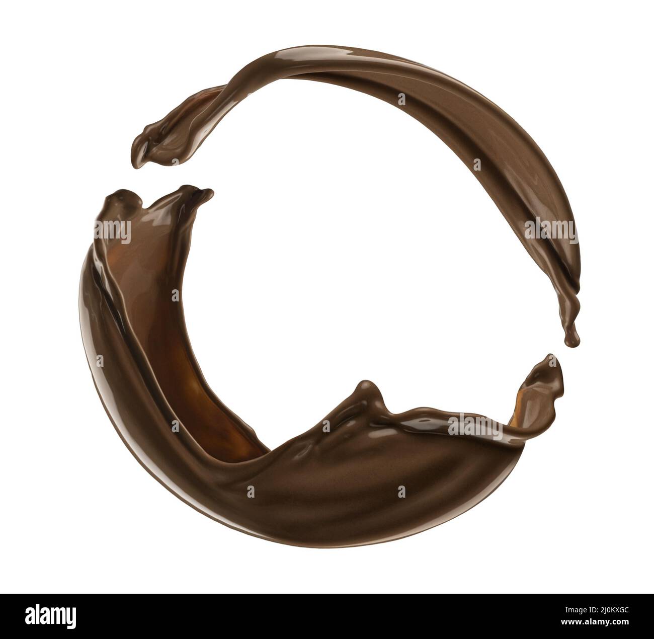 Round splashes of chocolate isolated on white background Stock Photo ...