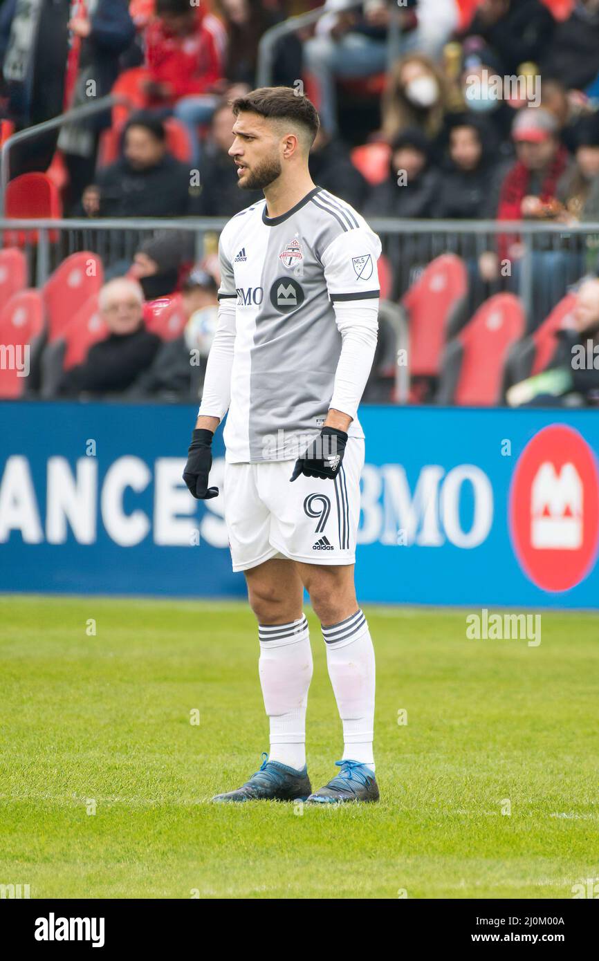 Jesus Jimenez (9) in action during the MLS game between the Toronto FC ...