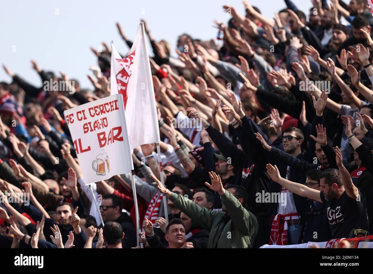 Stadio Brianteo, Monza (MB), Italy, March 19, 2022, AC Monza supporters ...