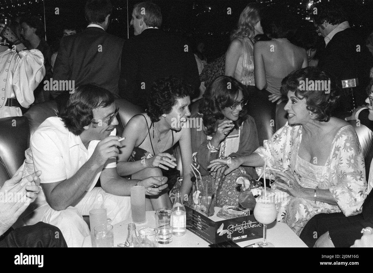 Pat Phoenix and guests at the new nightclub Stringfellows in Covent ...