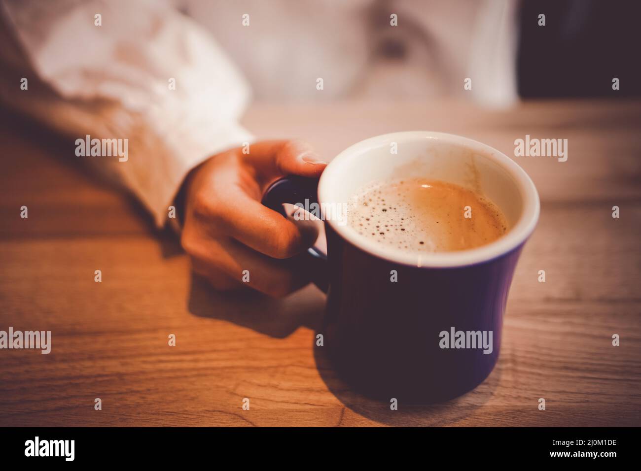 Women and hand drinking hot coffee Stock Photo - Alamy