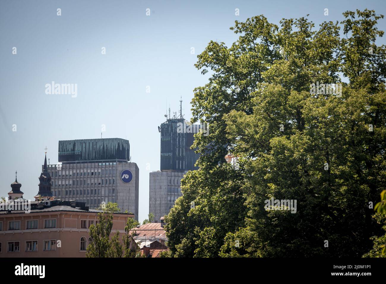 Picture of the NLB Group sign with their logo on their headquarters for ...