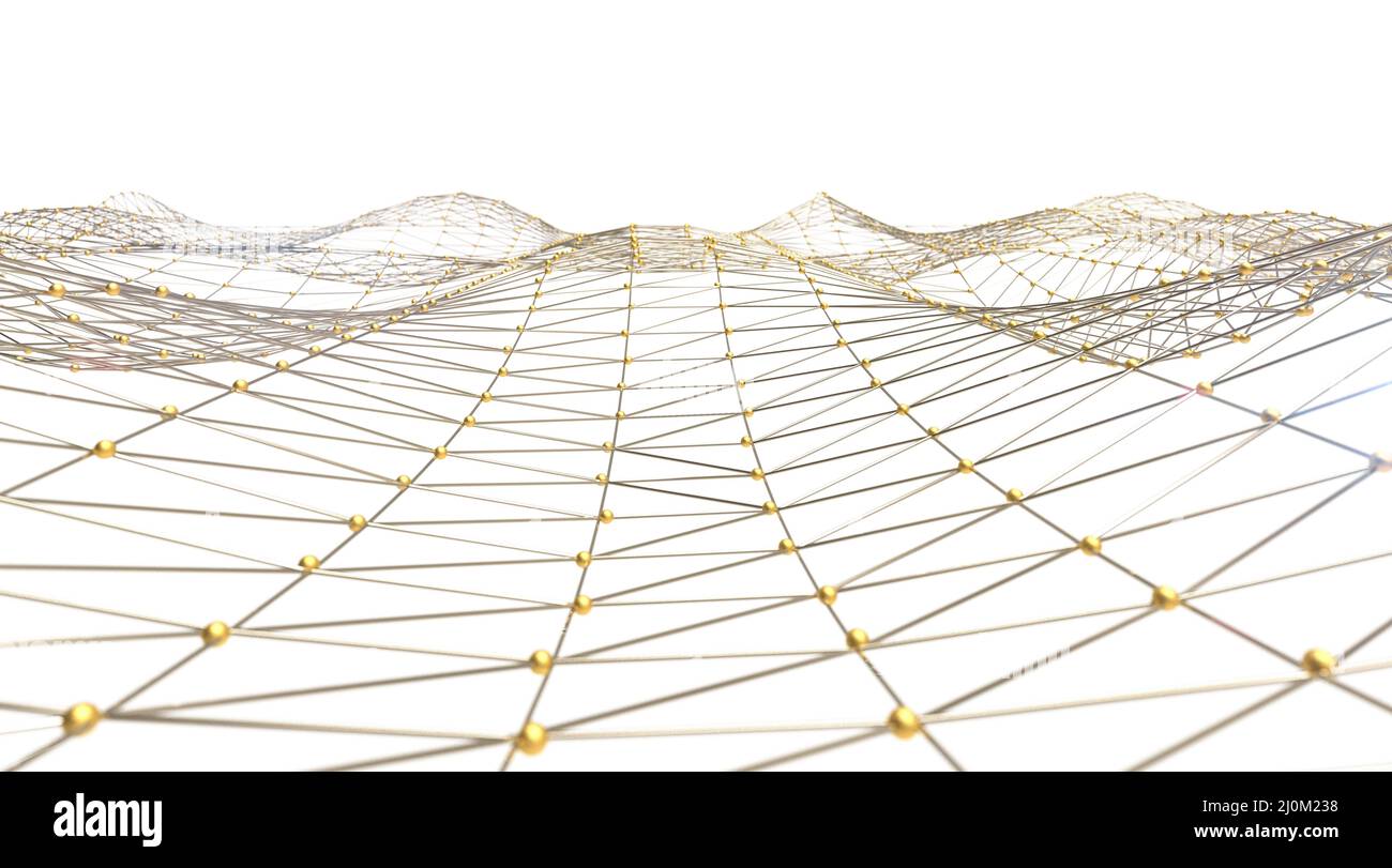 3d rendering big data visualization digital data threads plot network ...