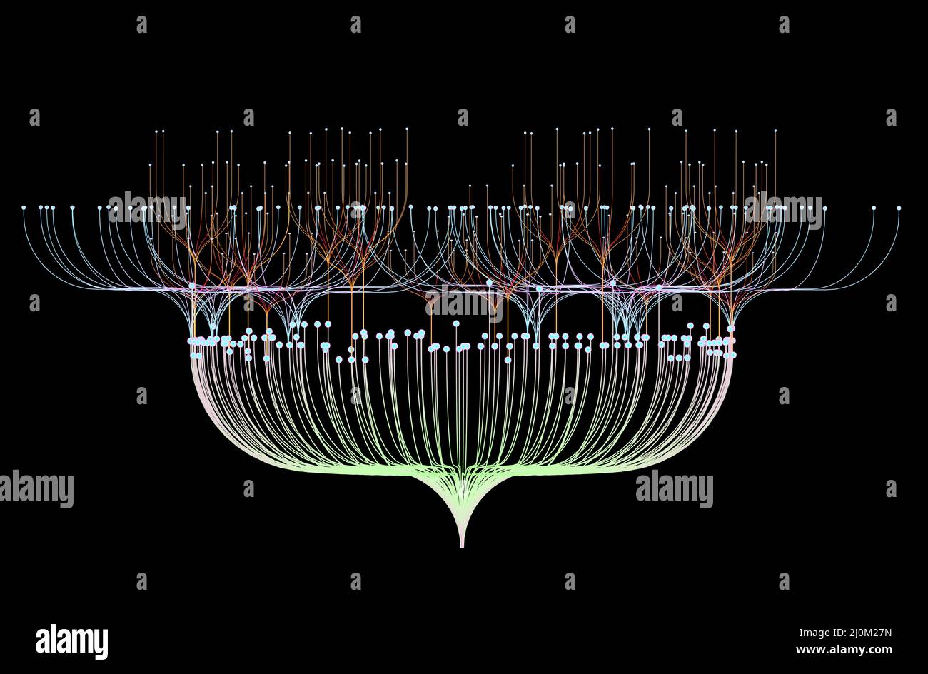 3d rendering big data visualization digital data threads plot network ...