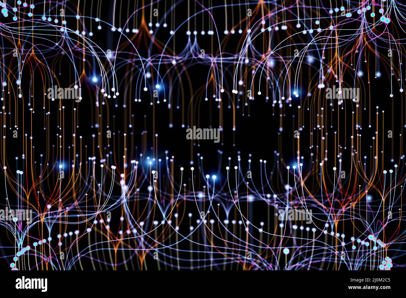 3d rendering big data visualization digital data threads plot network ...