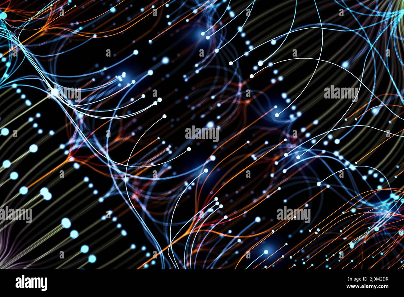 3d rendering big data visualization digital data threads plot network ...