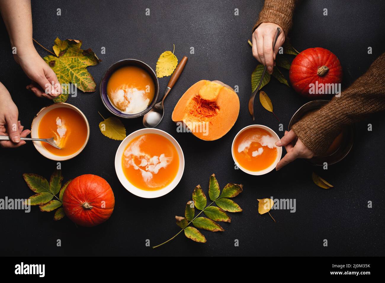 Top view people eating hi-res stock photography and images - Alamy