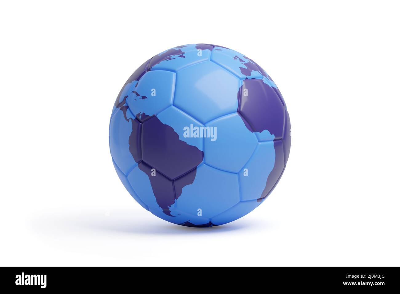 Soccer ball with the image of the planet earth isolated on white ...