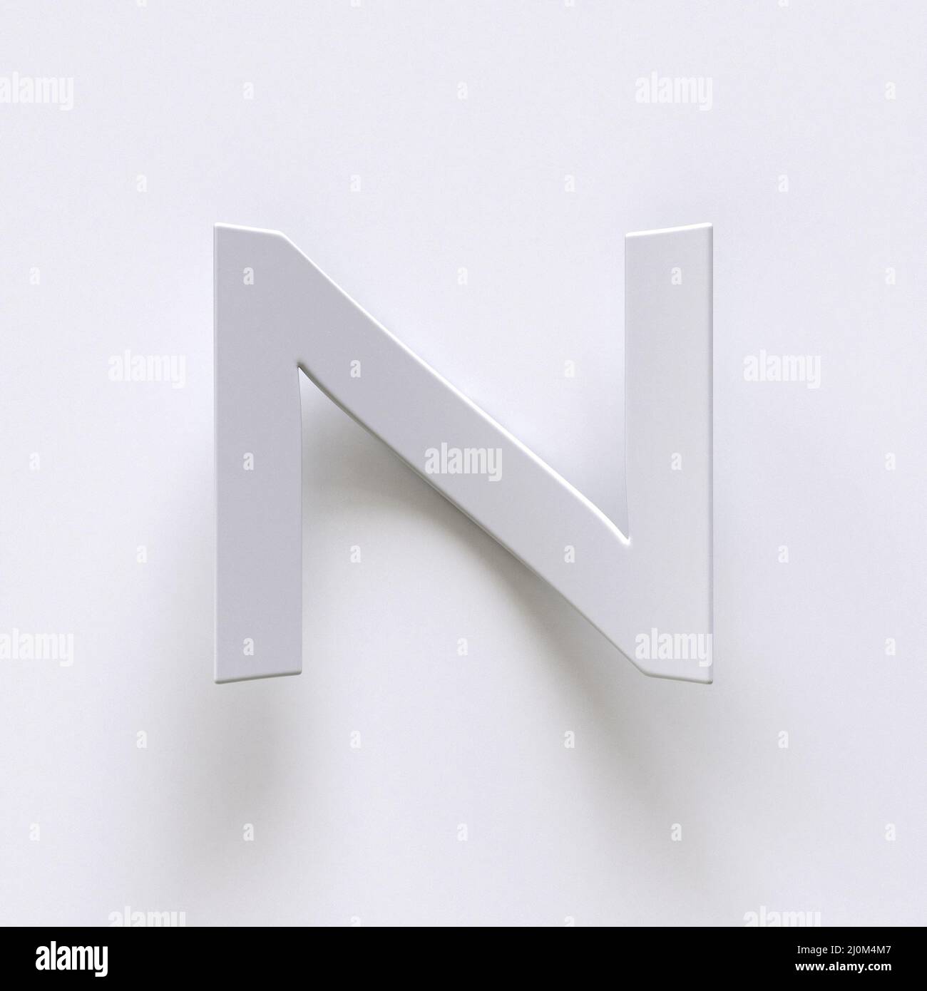 Bent paper font with long shadows Letter N 3D Stock Photo - Alamy